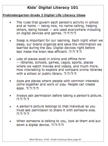Digital Literacy 101 for Kids, PreK -Grade 6: A Checklist – Media! Tech ...